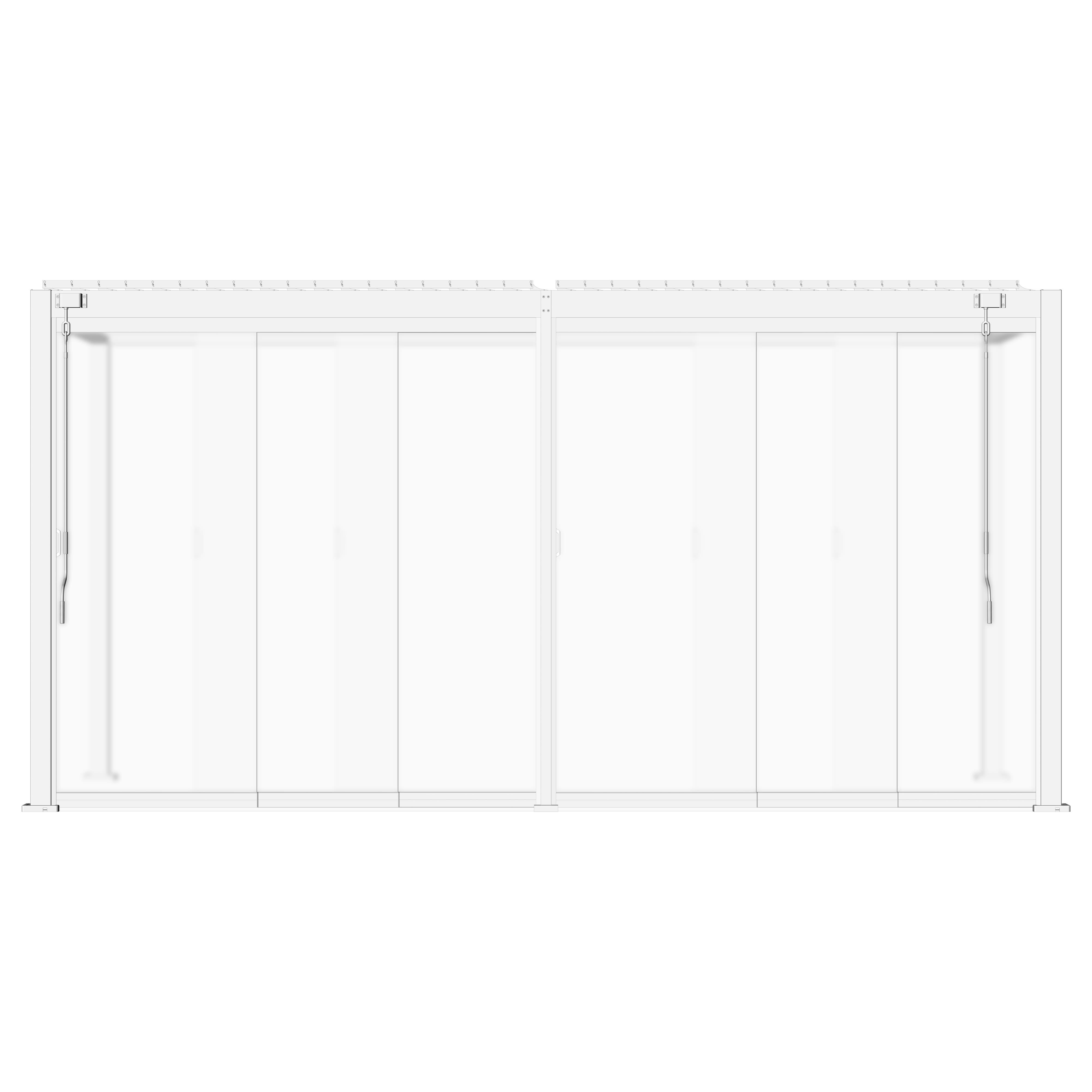 Dreamgarden Glasschiebewand Weiß für 5 Meter Pergola Genua - Glas Matt ...